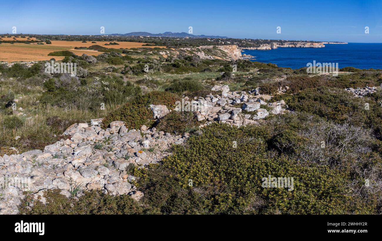 Punta des Baus remains of the Talayotic settlement Stock Photo - Alamy
