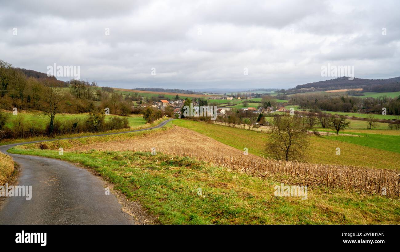 Panorama in a rural landscape in the French Ardennes Stock Photo - Alamy