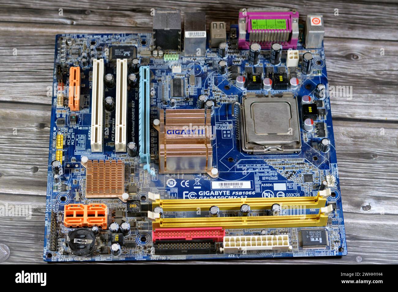 Cairo, Egypt, February 9 2024: Gigabyte main board computer motherboard ...