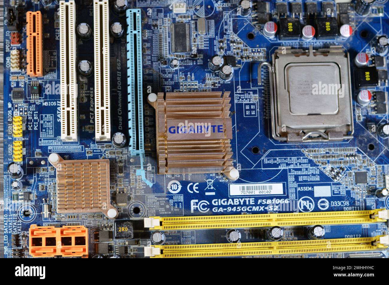 Cairo, Egypt, February 9 2024: Gigabyte main board computer motherboard ...