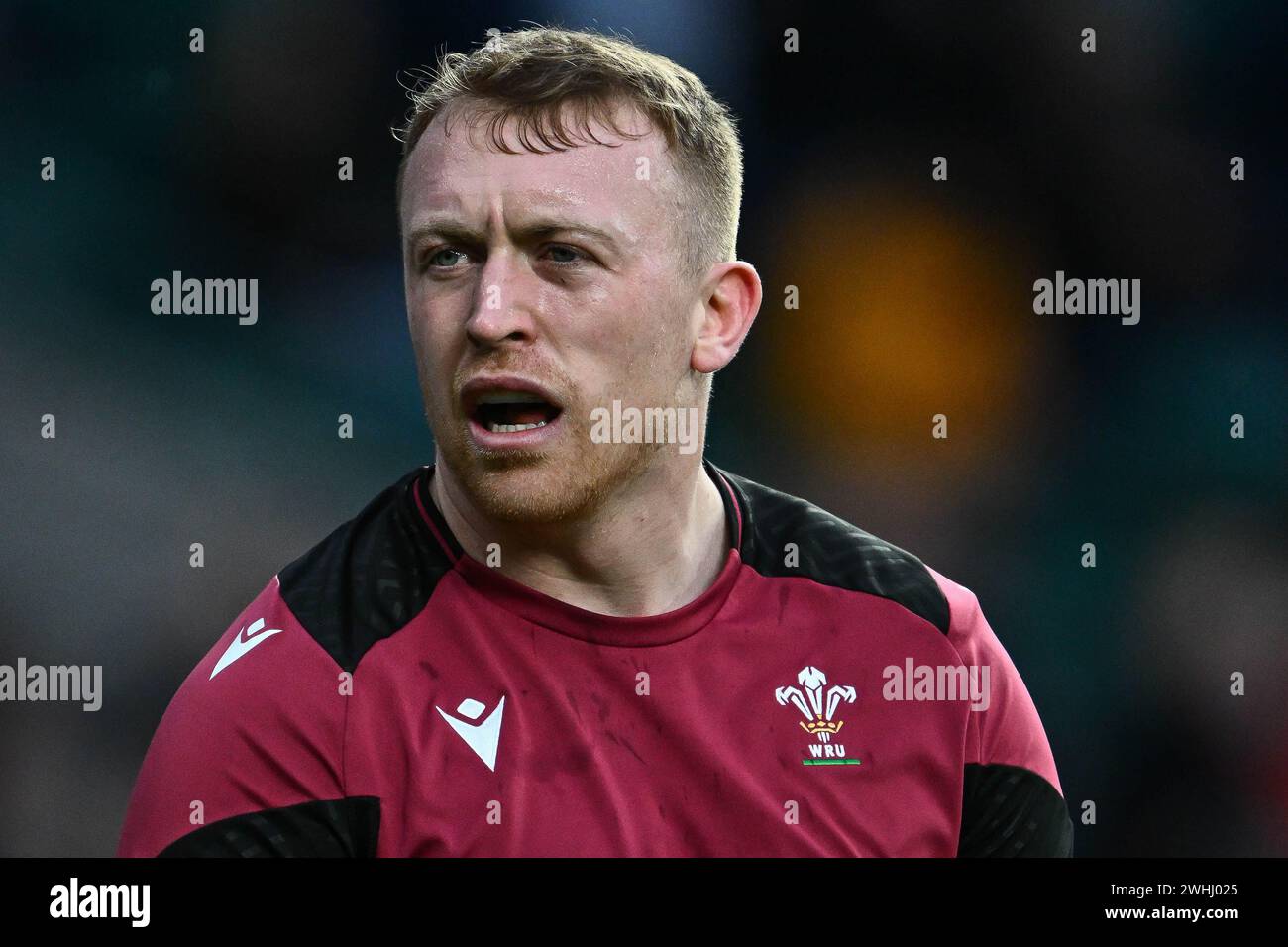 Tommy Reffell of Wales during pre match warm up ahead of the 2024 ...