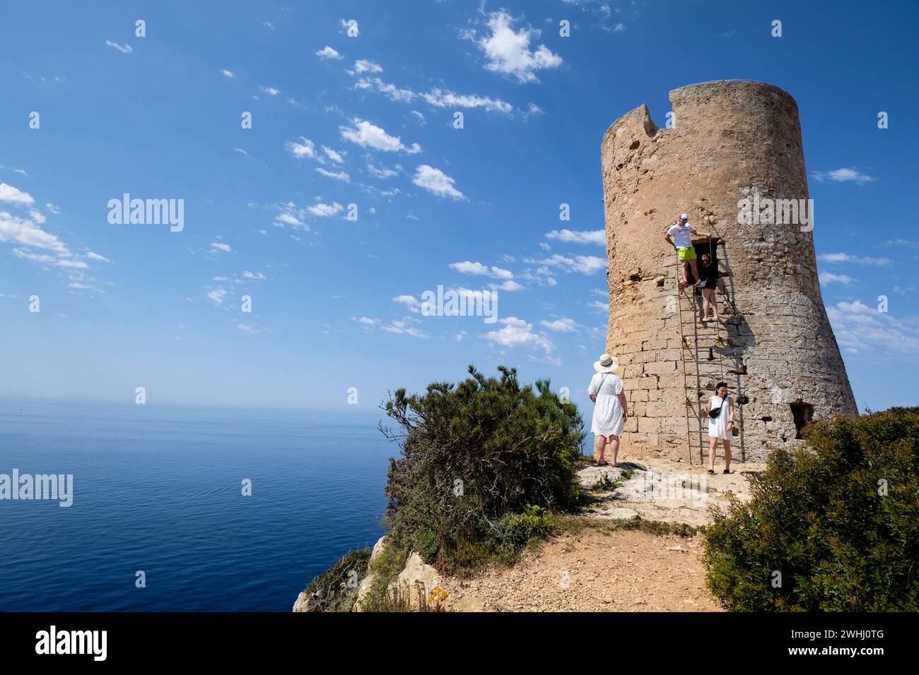 Tourists visiting Cap Blanc tower built in 1579 Stock Photo - Alamy
