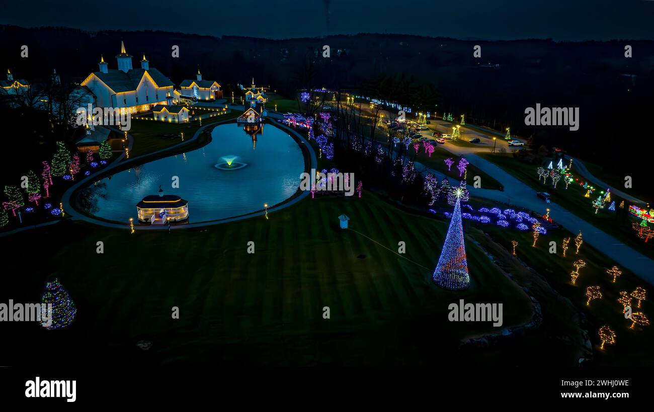 Aerial view reflective pond surrounded hi-res stock photography and ...