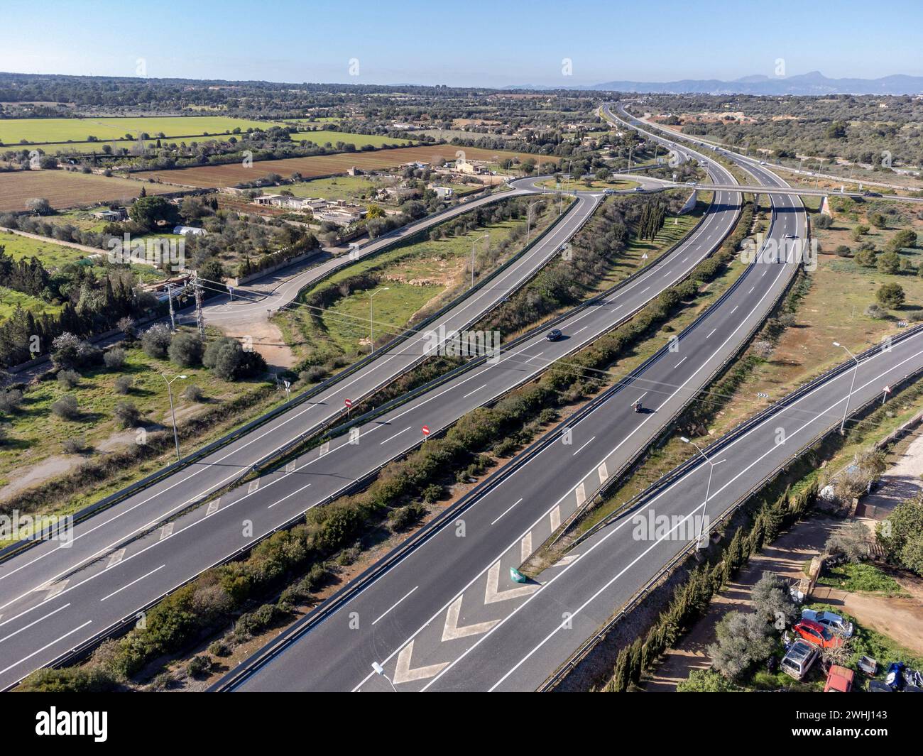 Ma-19 motorway and Son Noguera industrial estate roundabout Stock Photo ...