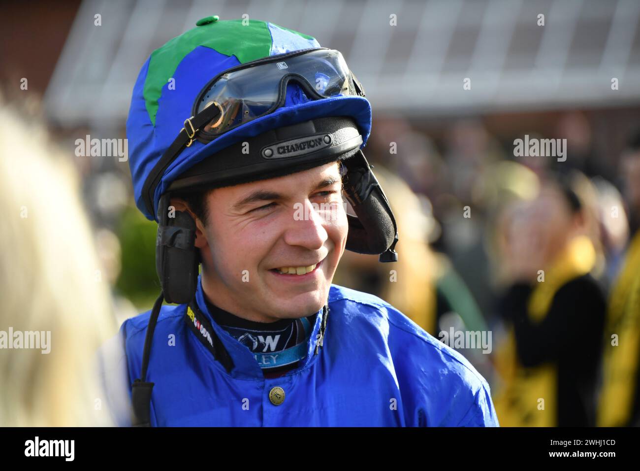Newbury, UK. 10th January 2024. Jockey Rex Dingle ahead of riding David ...