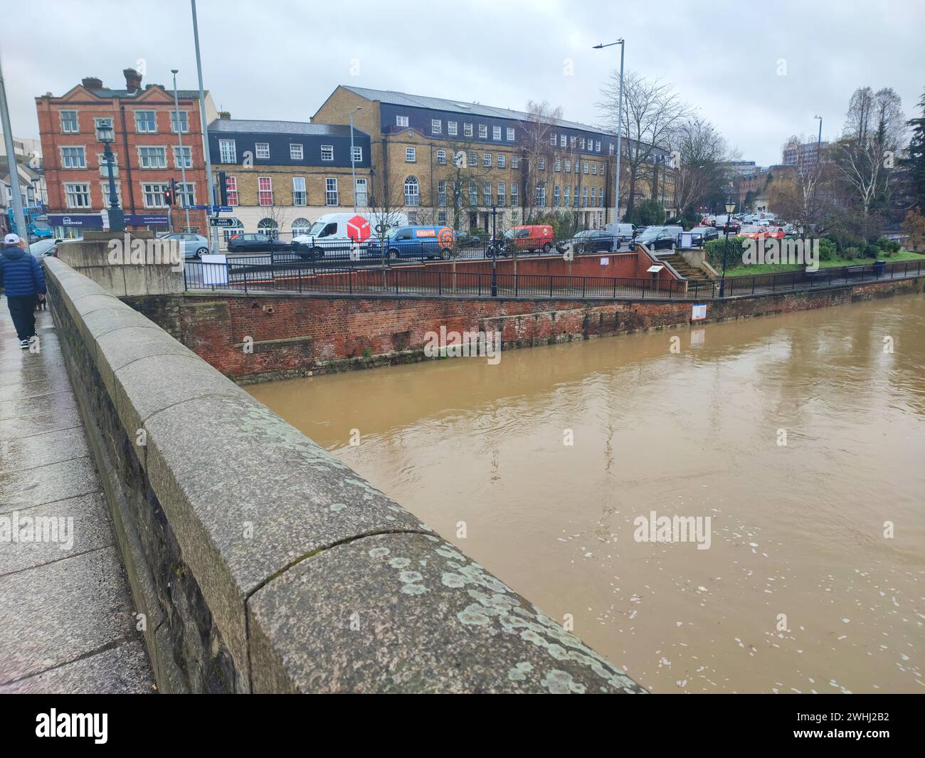Maidstone Kent UK 10th February 2024 River Len joins the Medway at ...