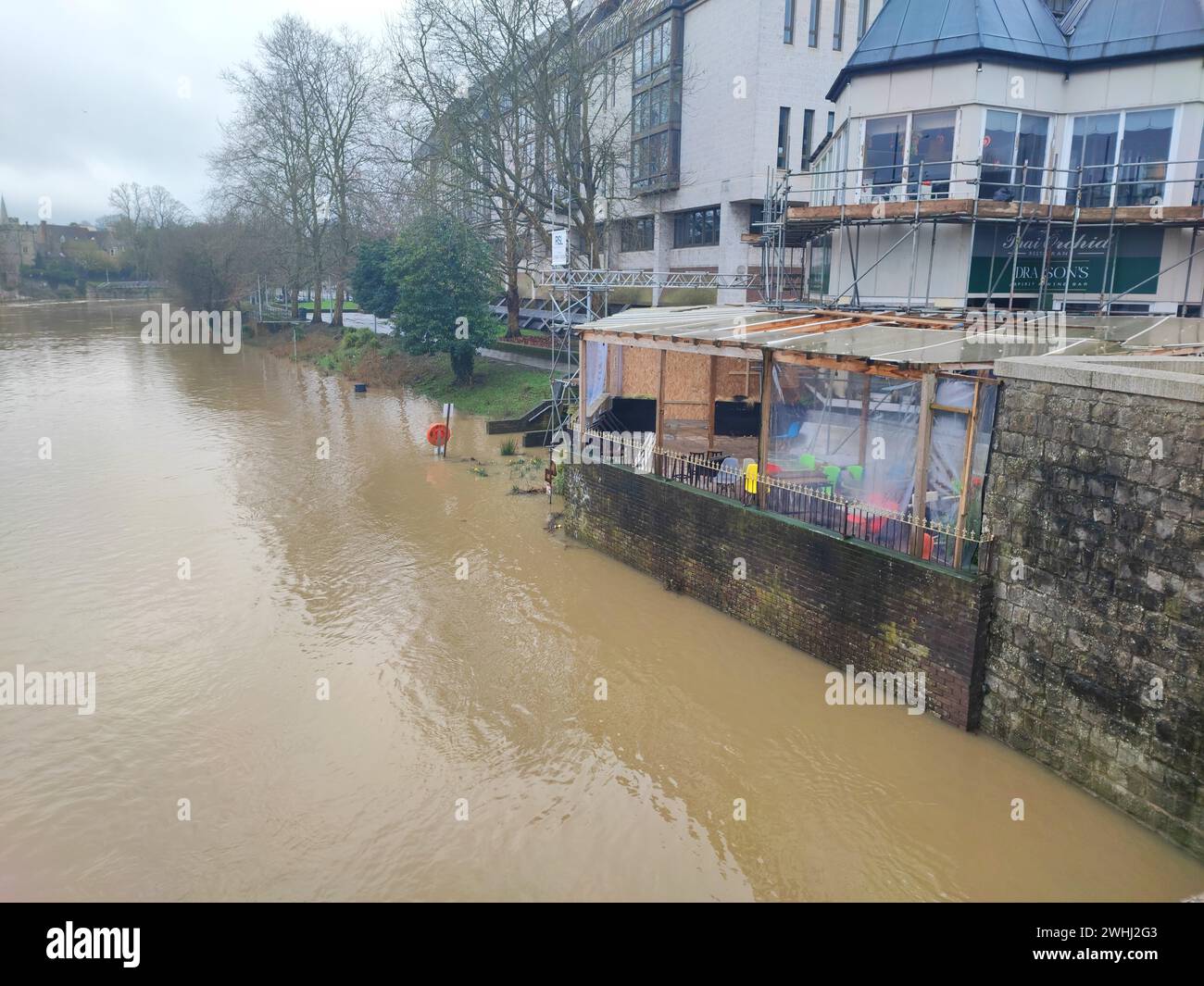 Maidstone Kent UK 10th February 2024 River Len joins the Medway at ...