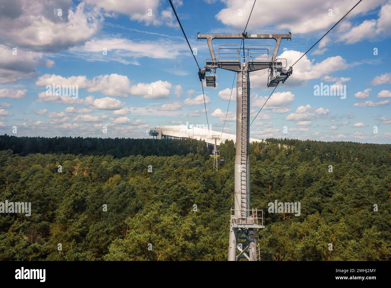 Cable Car Ride Over Lush Forest at Druskininkai Resort, Lithuania Stock ...