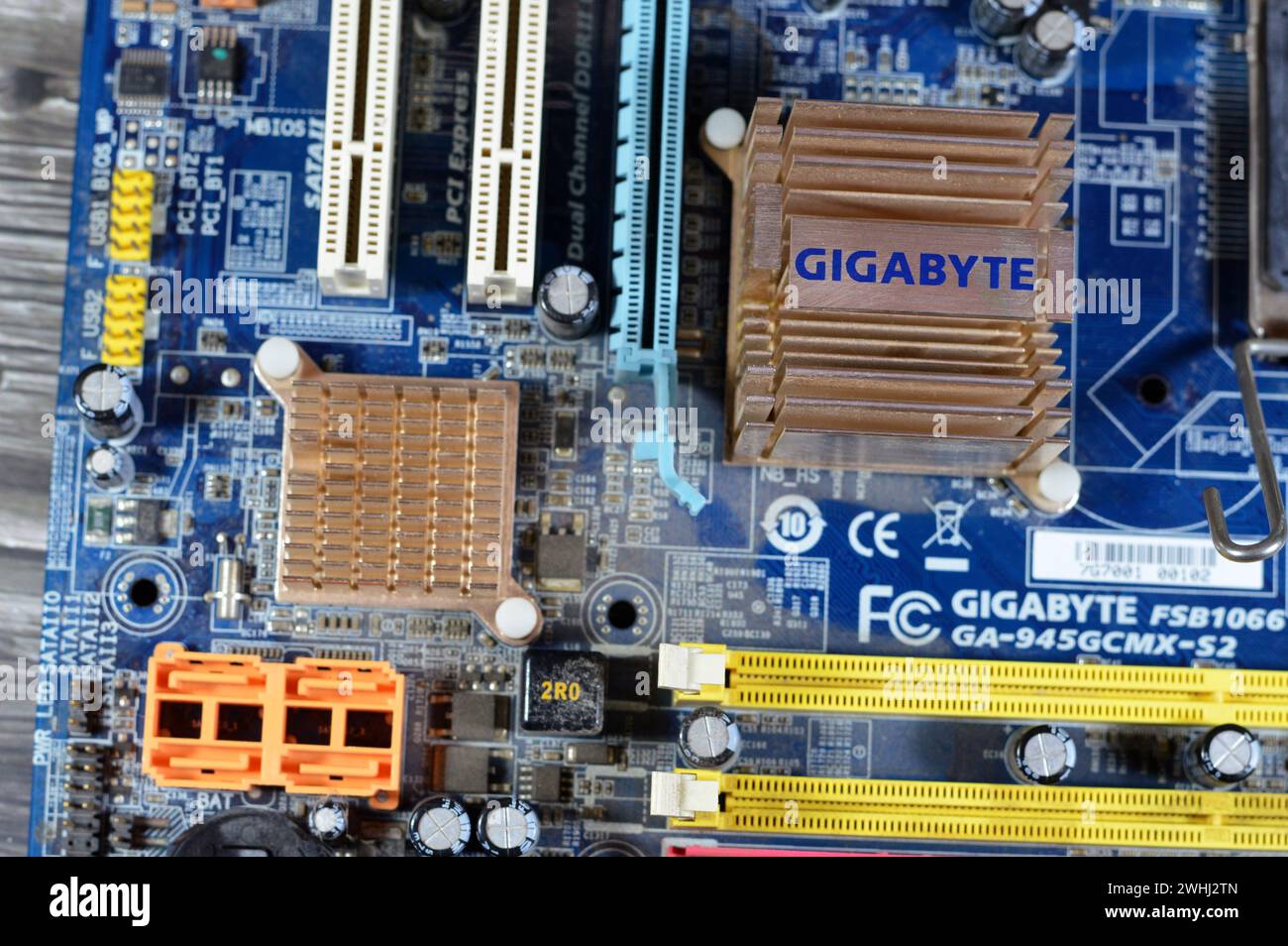 Cairo, Egypt, February 9 2024: Gigabyte main board computer motherboard ...
