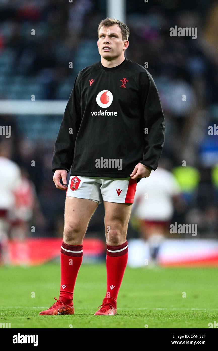 Nick Tompkins of Wales during pre match warm up ahead of the 2024 ...