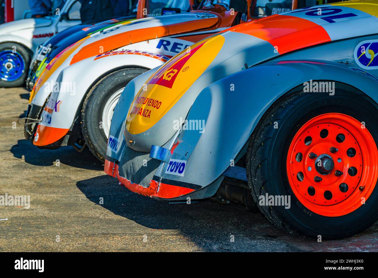 Classic sports cars parked at paddock Stock Photo - Alamy