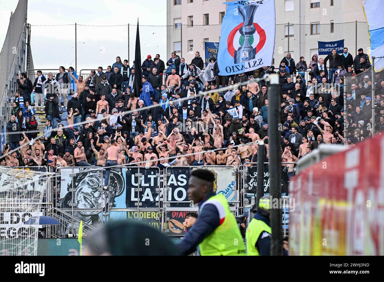 Cagliari, Italy. 10th Feb, 2024. Tifosi Fans SS Lazio during Cagliari ... Cagliari, Italy. 10th Feb, 2024. Tifosi Fans SS Lazio during Cagliari ...