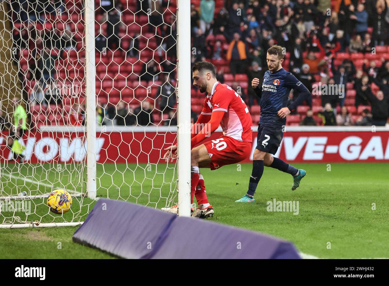 Adam Phillips of Barnsley scores to make it 1-1 during the Sky Bet ...