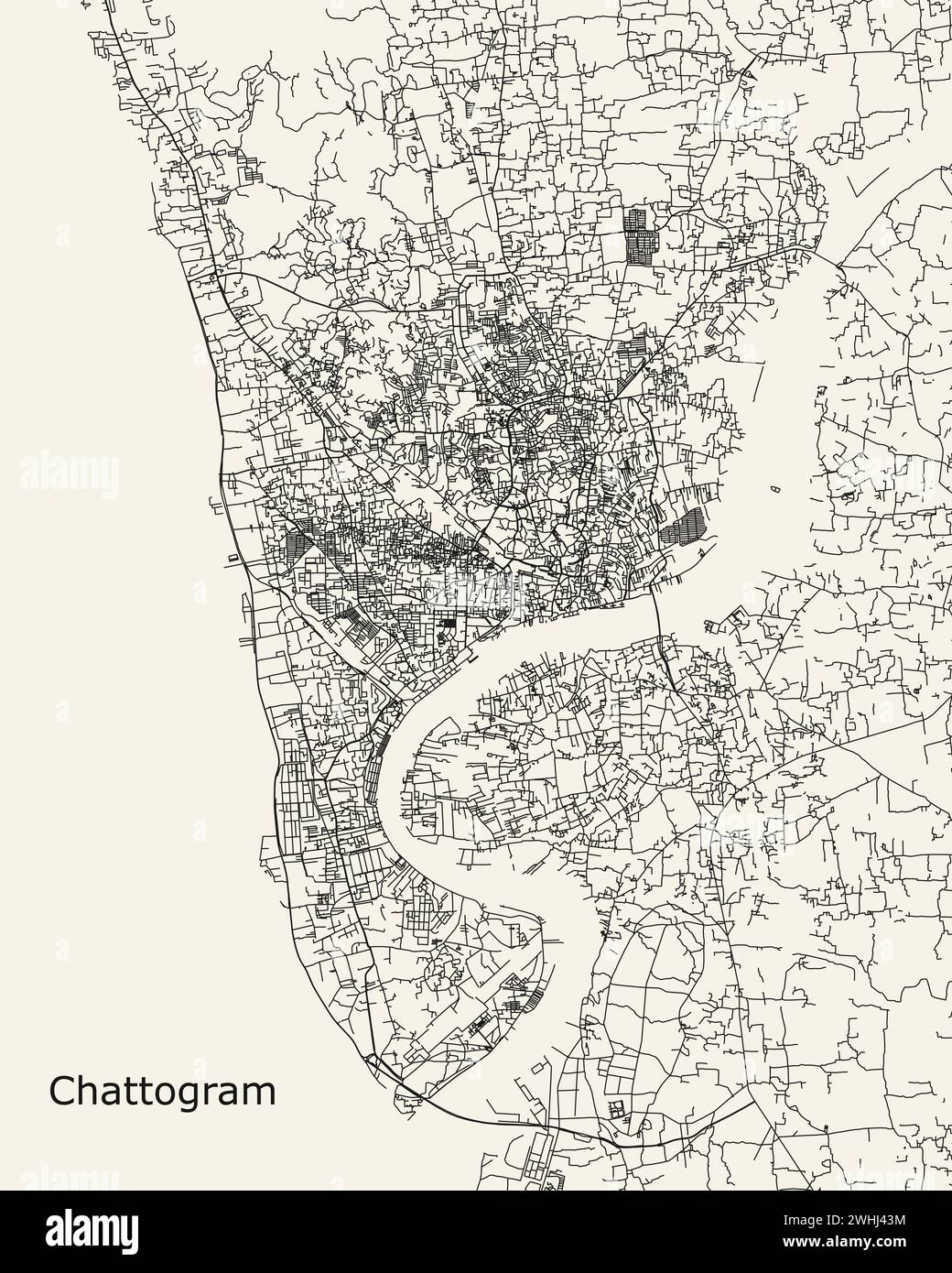 Chittagong bangladesh outline city hi-res stock photography and images - Alamy