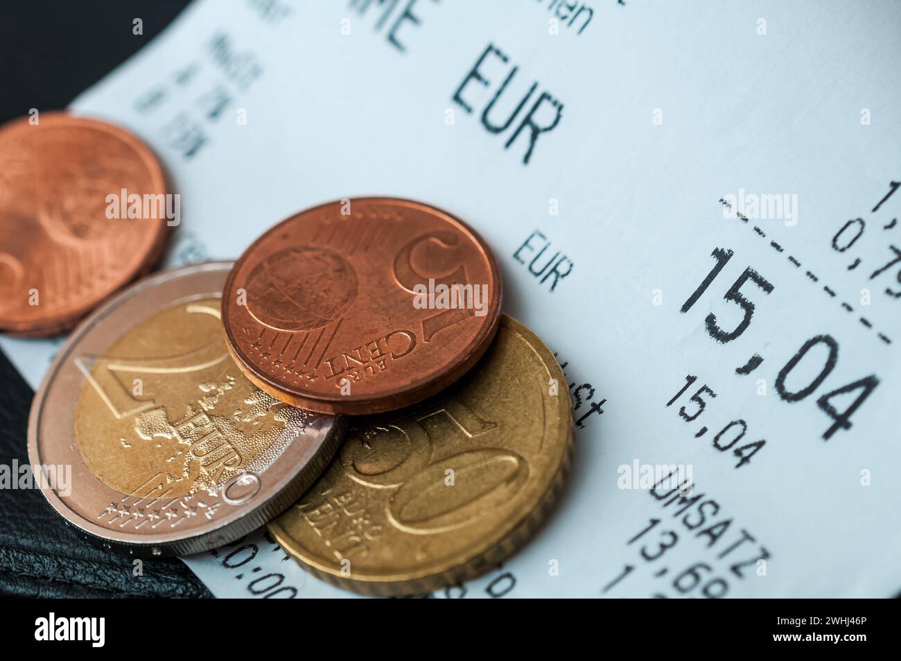 Price increases and inflation in Europe - supermarket receipts Stock ...