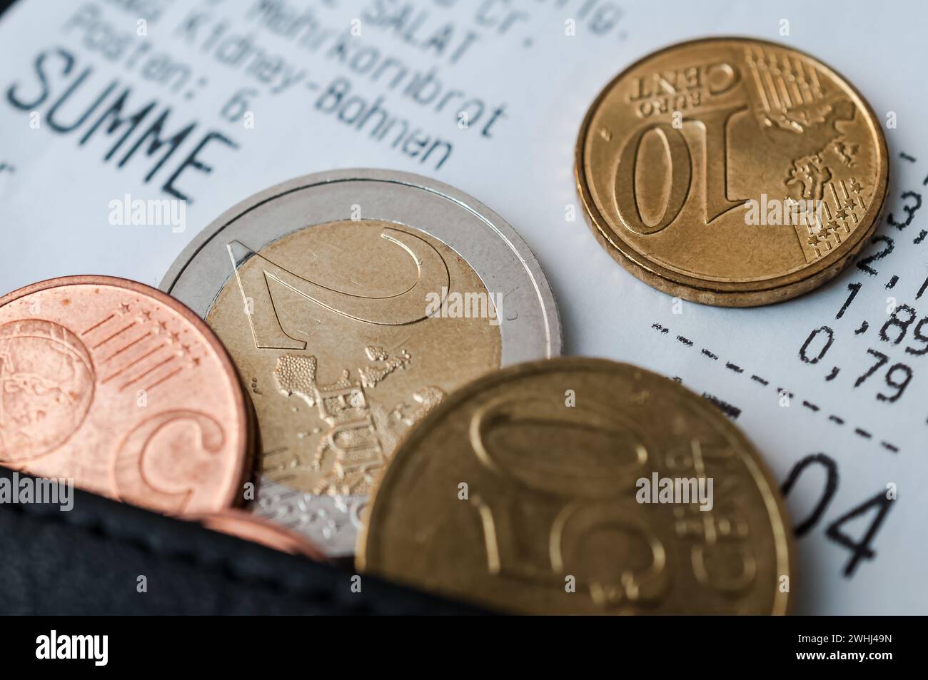 Price increases and inflation in Europe - supermarket receipts Stock ...