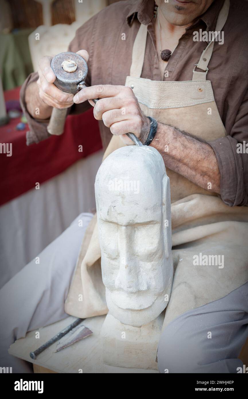 Hands carving stone create hi-res stock photography and images - Alamy