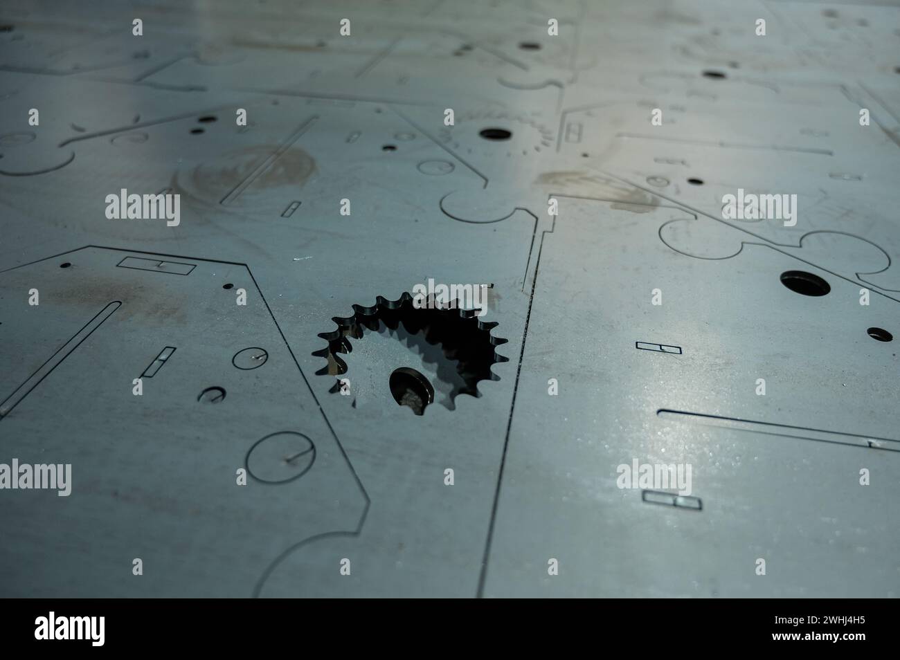 Laser cutting of metal on a CNC machine Stock Photo - Alamy