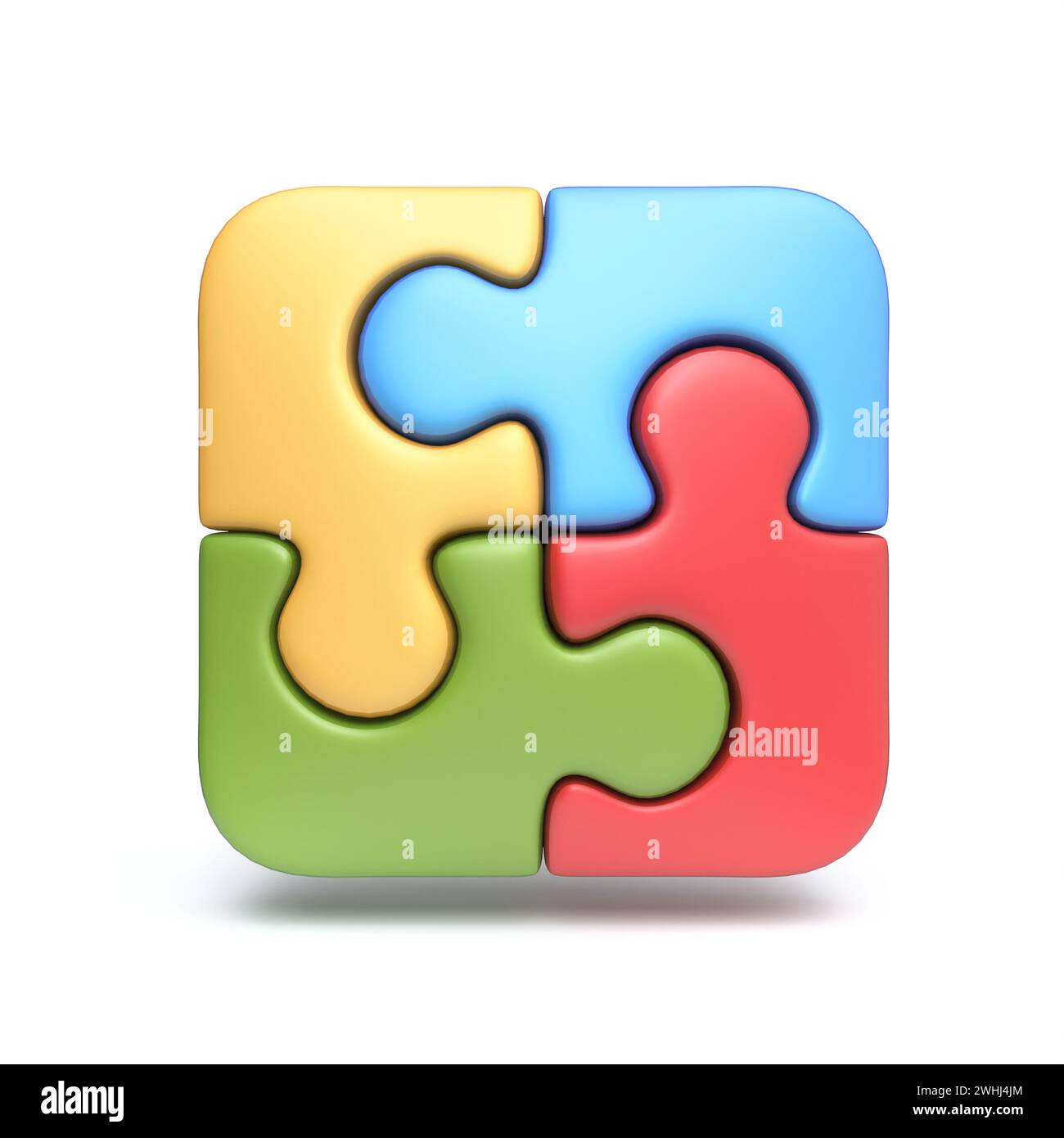 3d rendering four puzzle hi-res stock photography and images - Alamy
