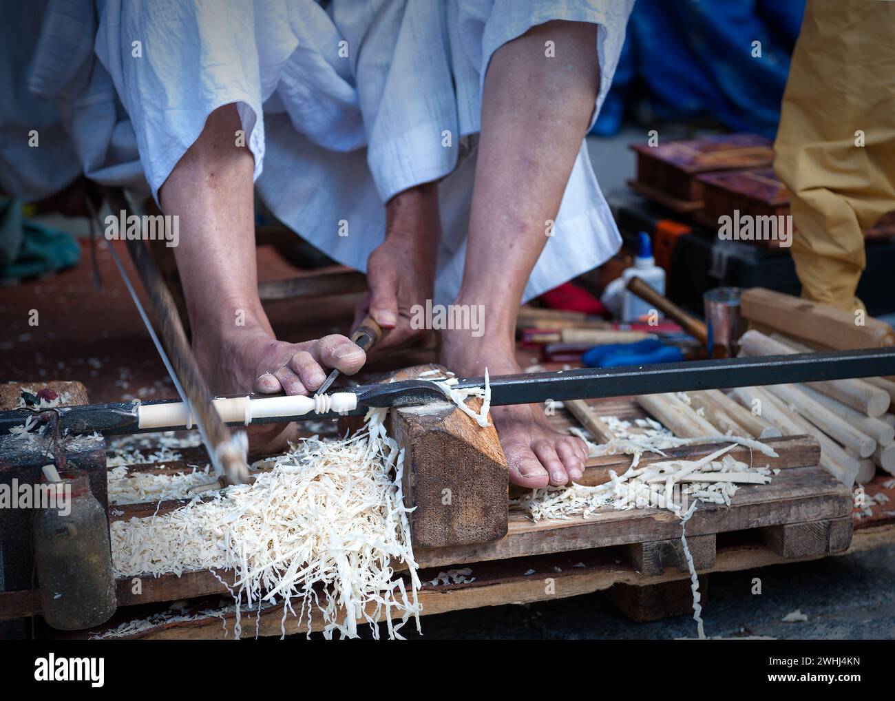Close up craftsman hands sanding hi-res stock photography and images ...