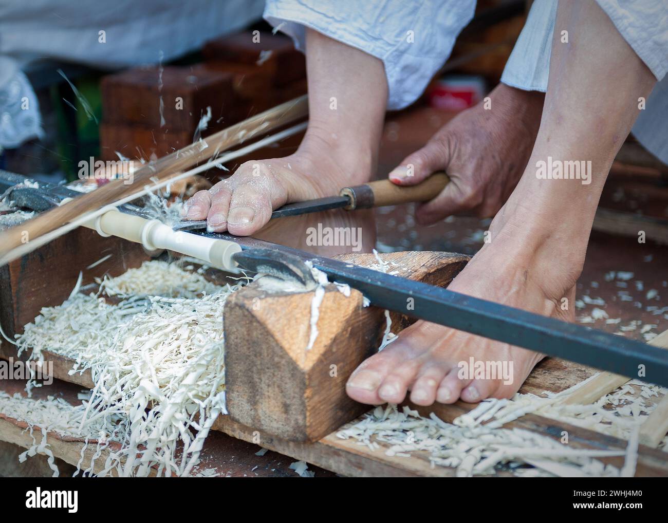 Close up craftsman hands sanding hi-res stock photography and images ...