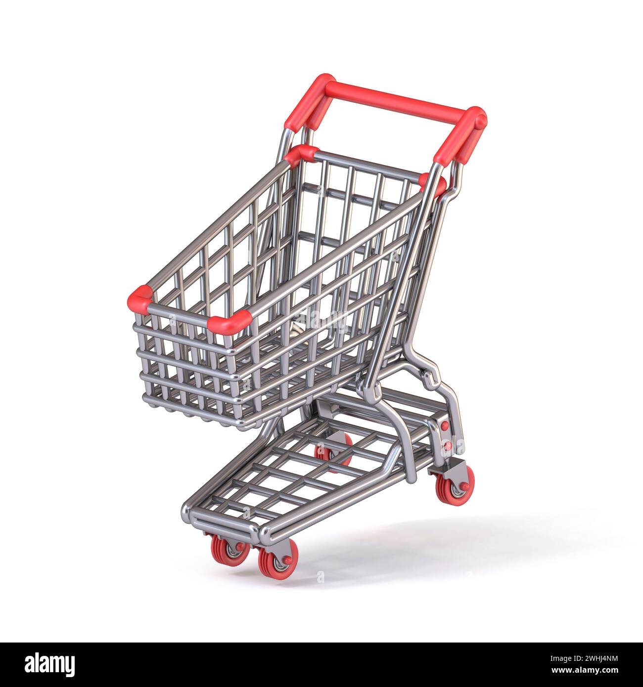 Shopping cart cartoon style Angled view 3D Stock Photo - Alamy