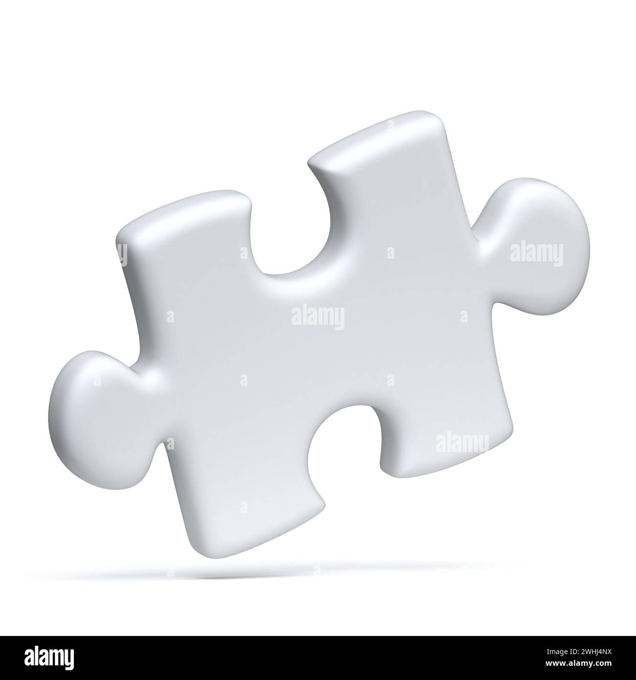 Single white jigsaw puzzle piece 3D Stock Photo - Alamy