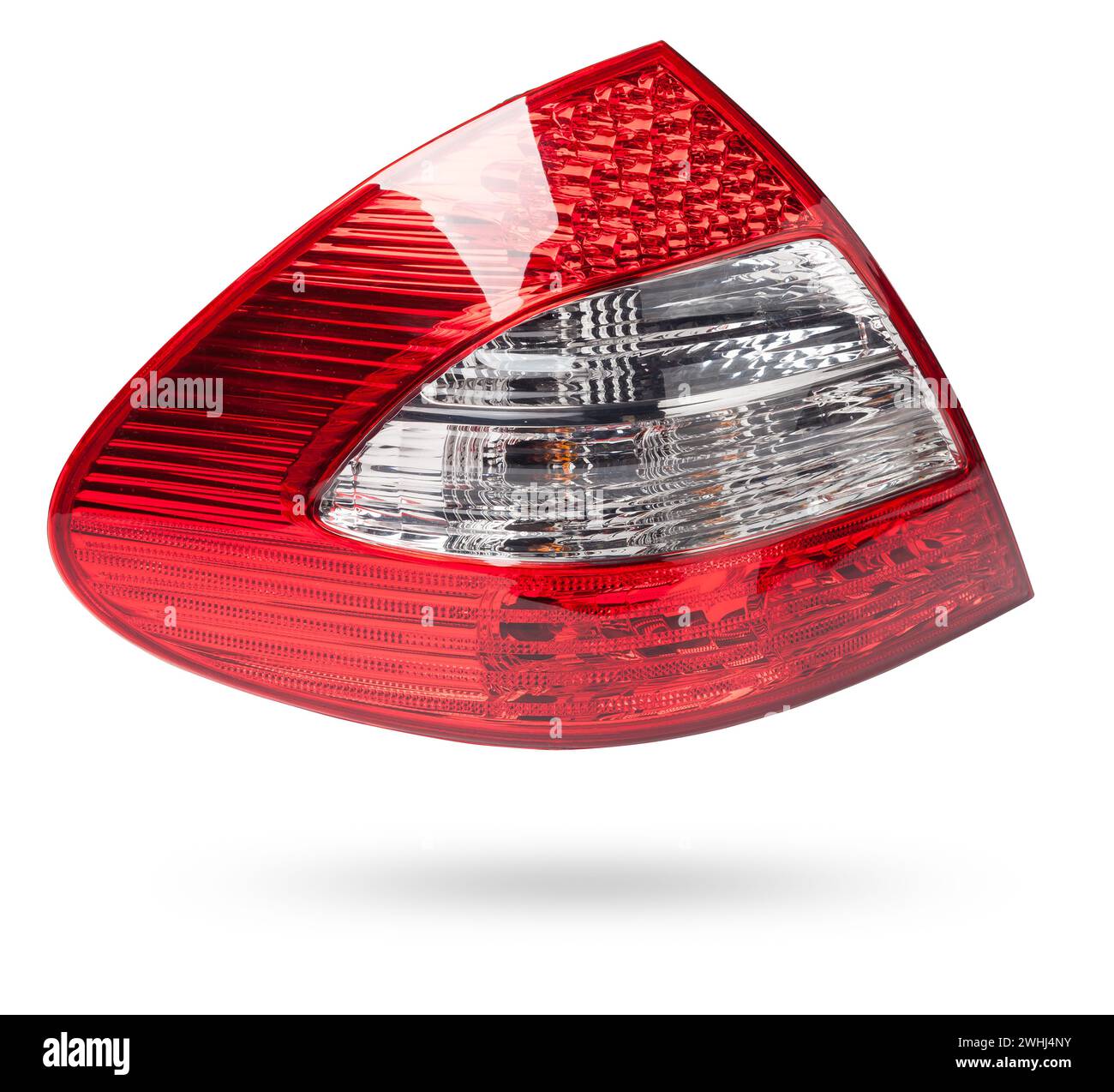 Stylish headlight stop signal made of white and red transparent glass ...
