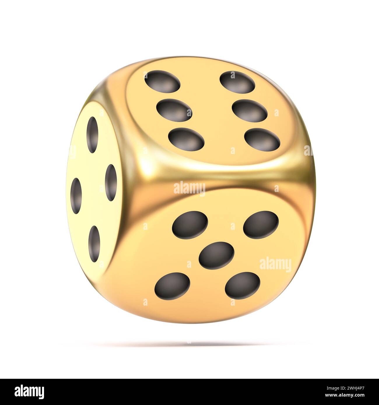 Golden dice 3D Stock Photo - Alamy