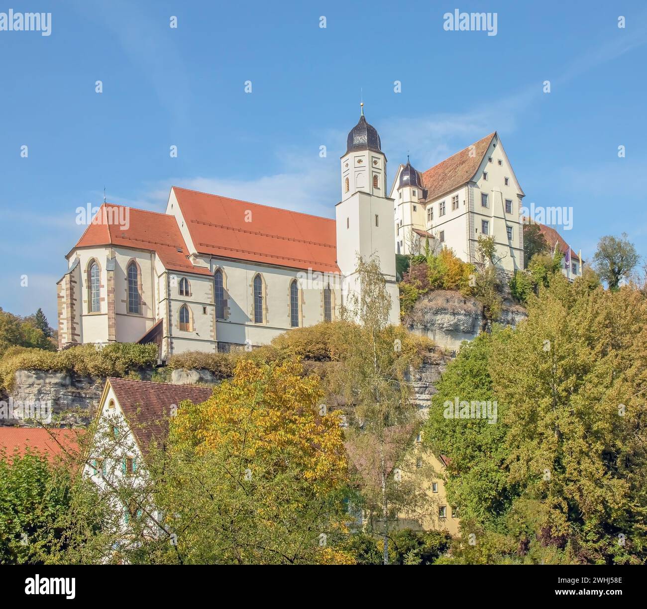 Haigerloch Castle Church and Castle, Zollernalb District Stock Photo ...