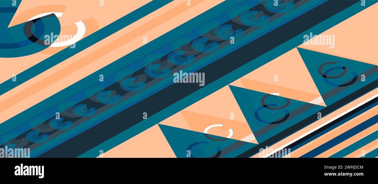 Vector illustration of a dynamic composition consisting of lines ...