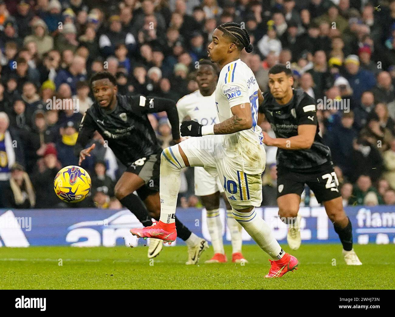 Leeds United's Crysencio Summerville scores their side's third goal of ...