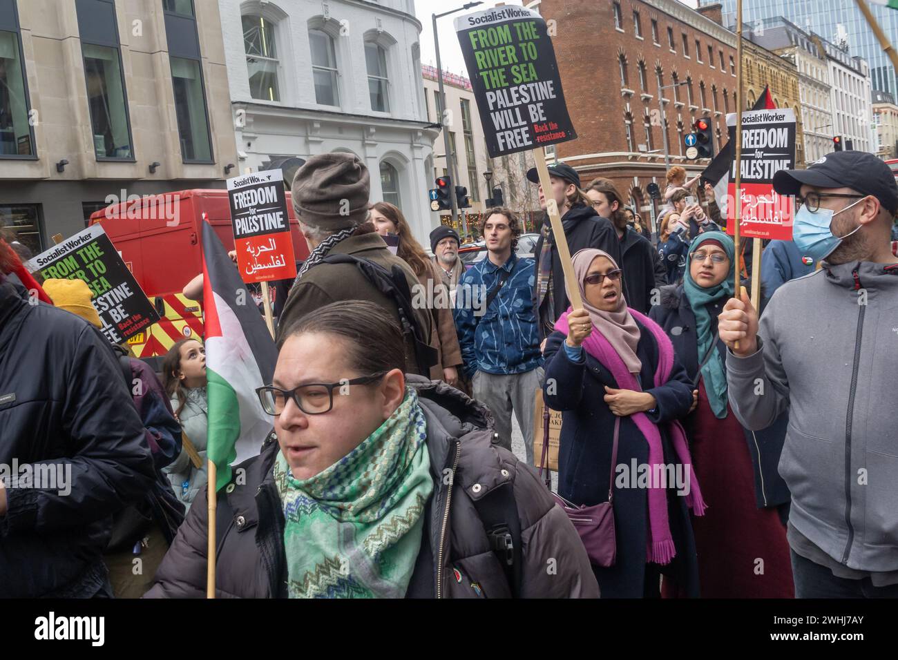 London, UK. 10 Feb 2024. In one of many local protests around the ...