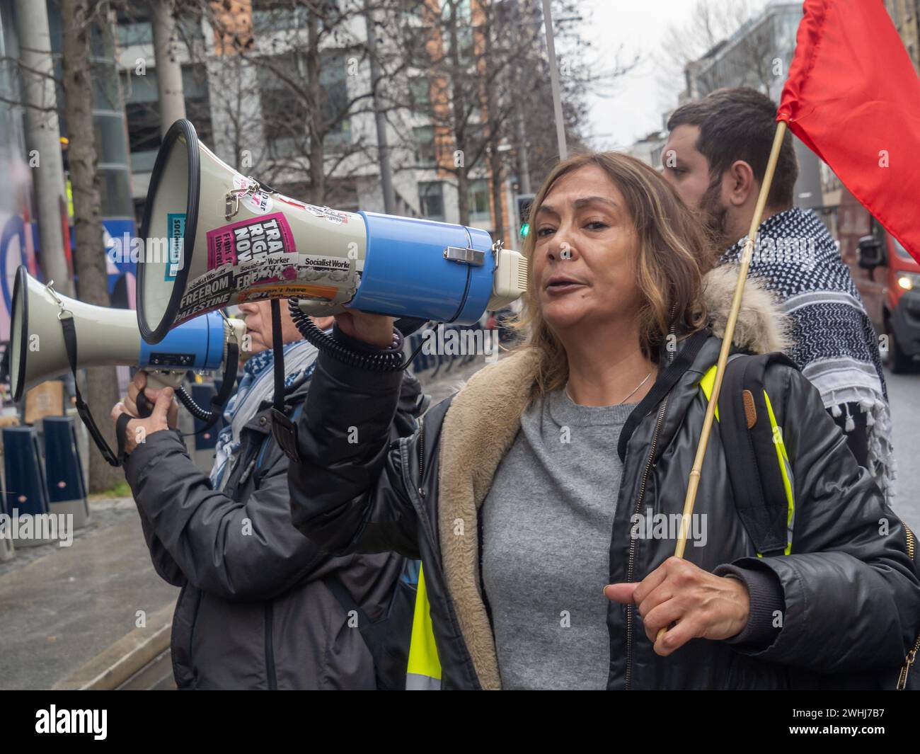 London, UK. 10 Feb 2024. In one of many local protests around the ...