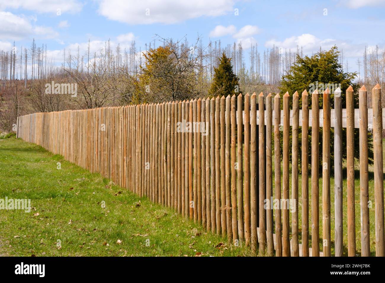 Pale wooden fence hi-res stock photography and images - Alamy