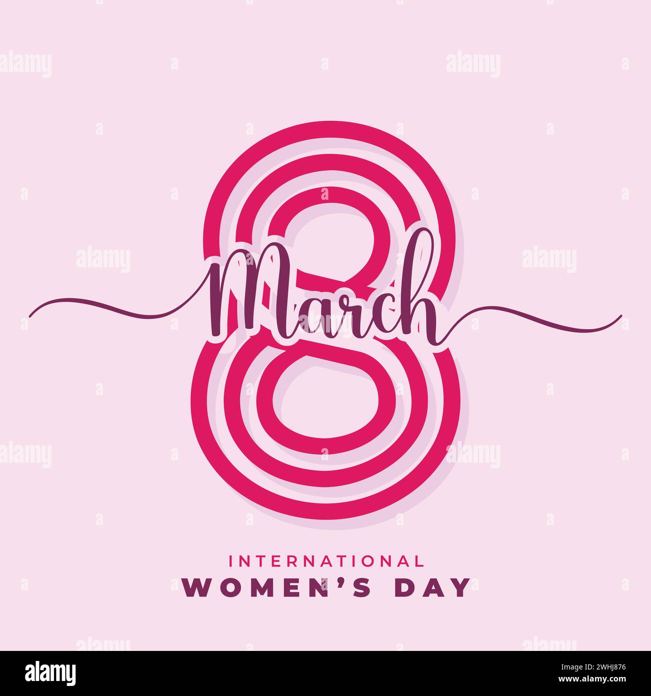 8 march vector typography greeting card for International Women's Day ...
