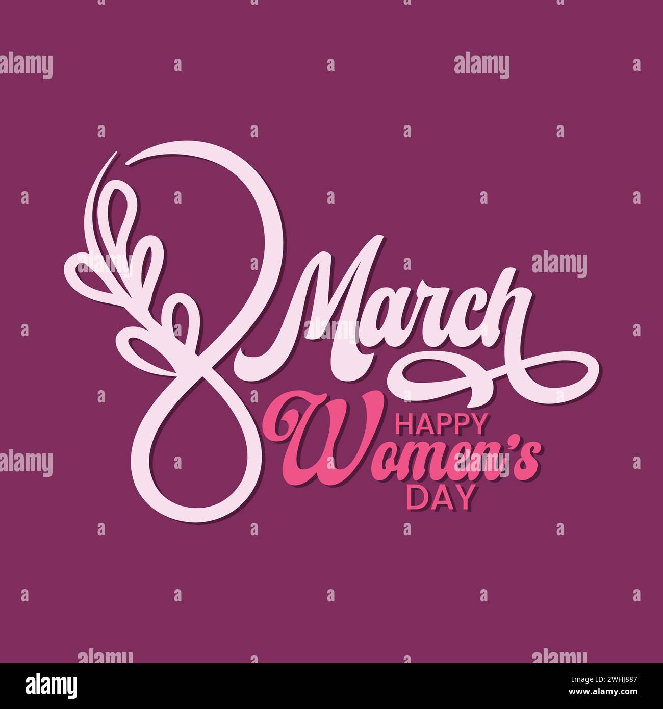 8 march vector typography greeting card for International Women's Day ...