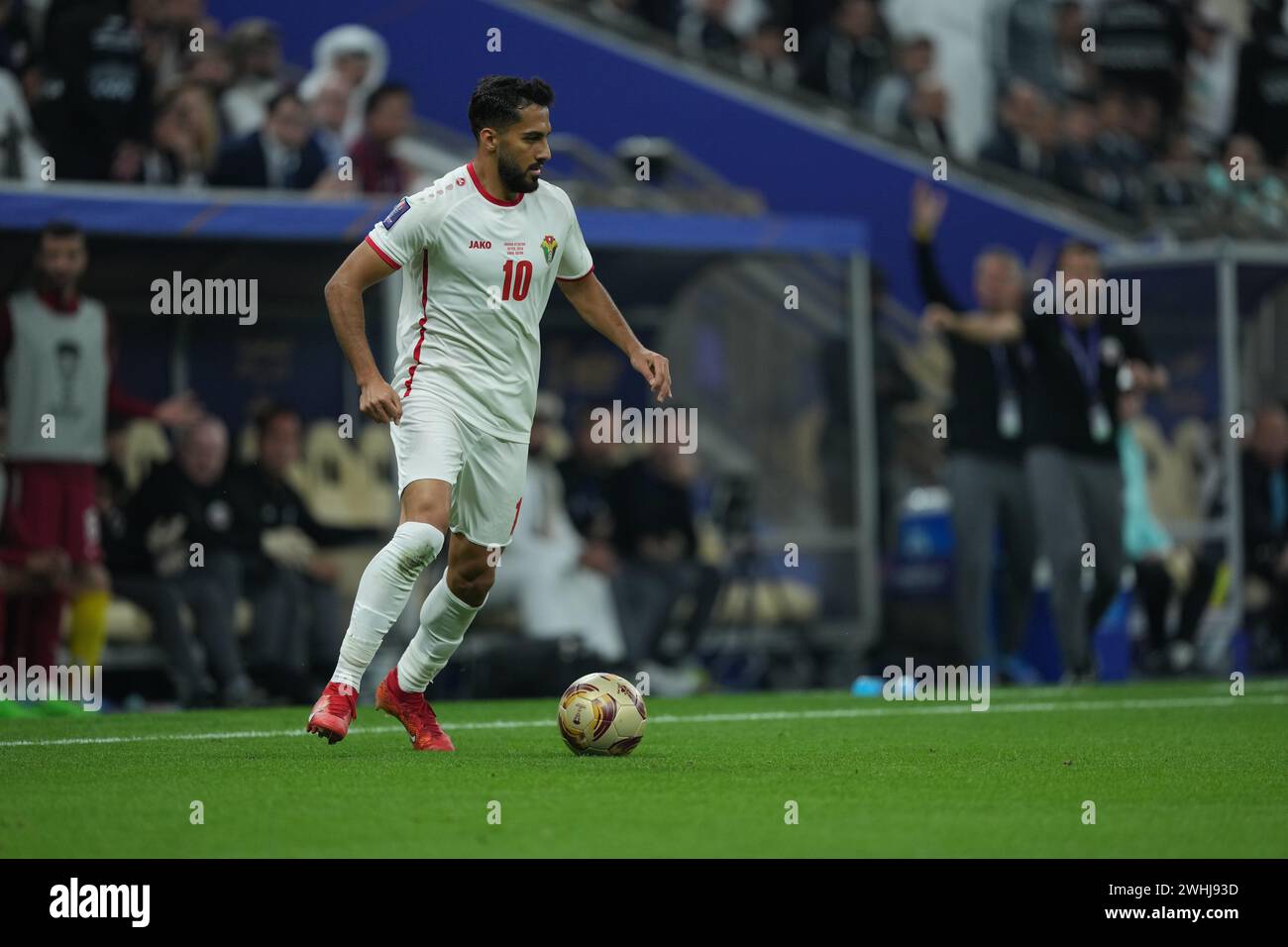 Qatar, Lusail, 10 February 2024 - Musa Al-Taamari Jordan during the AFC ...
