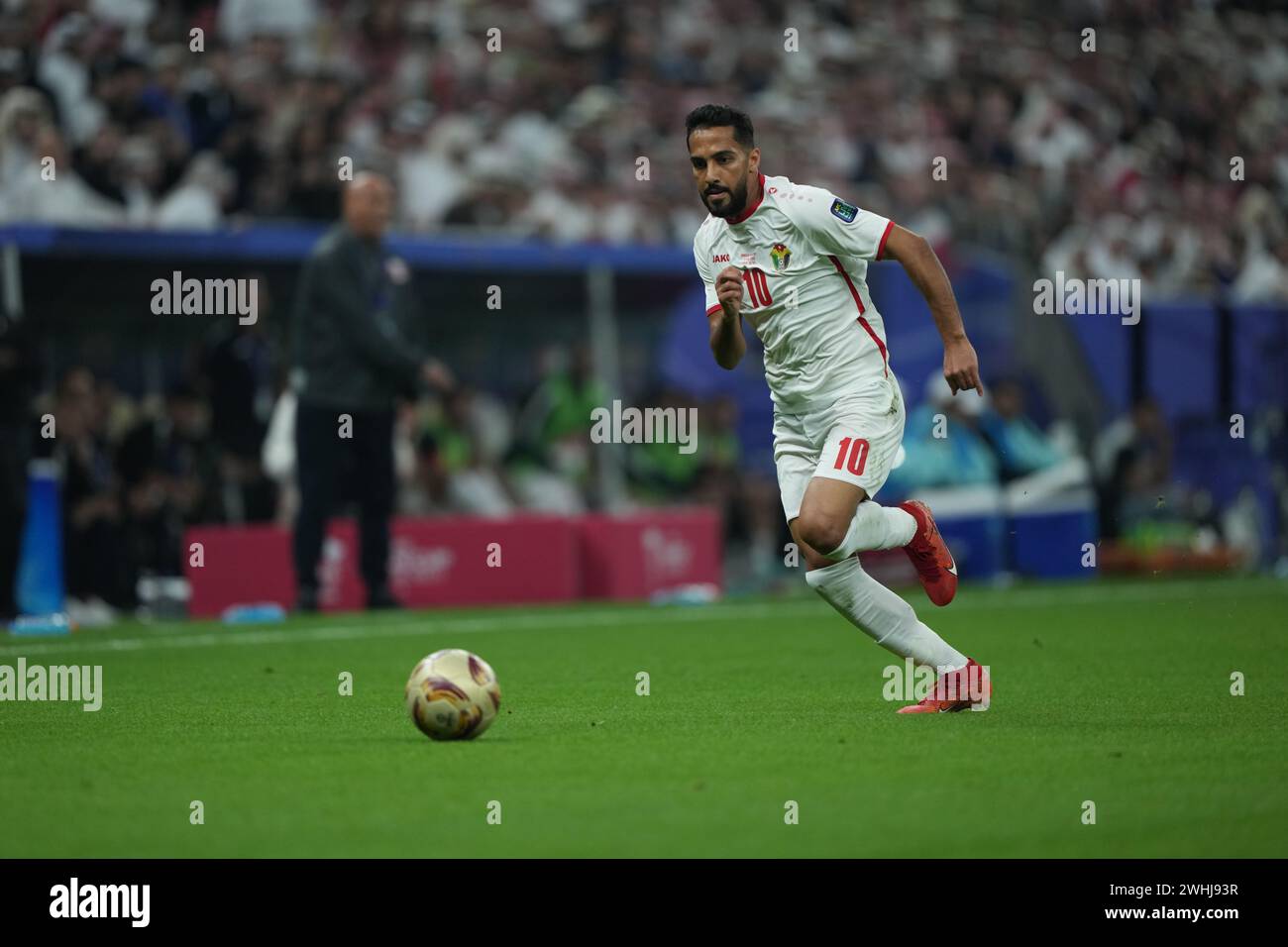 Qatar, Lusail, 10 February 2024 - Musa Al-Taamari Jordan during the AFC ...