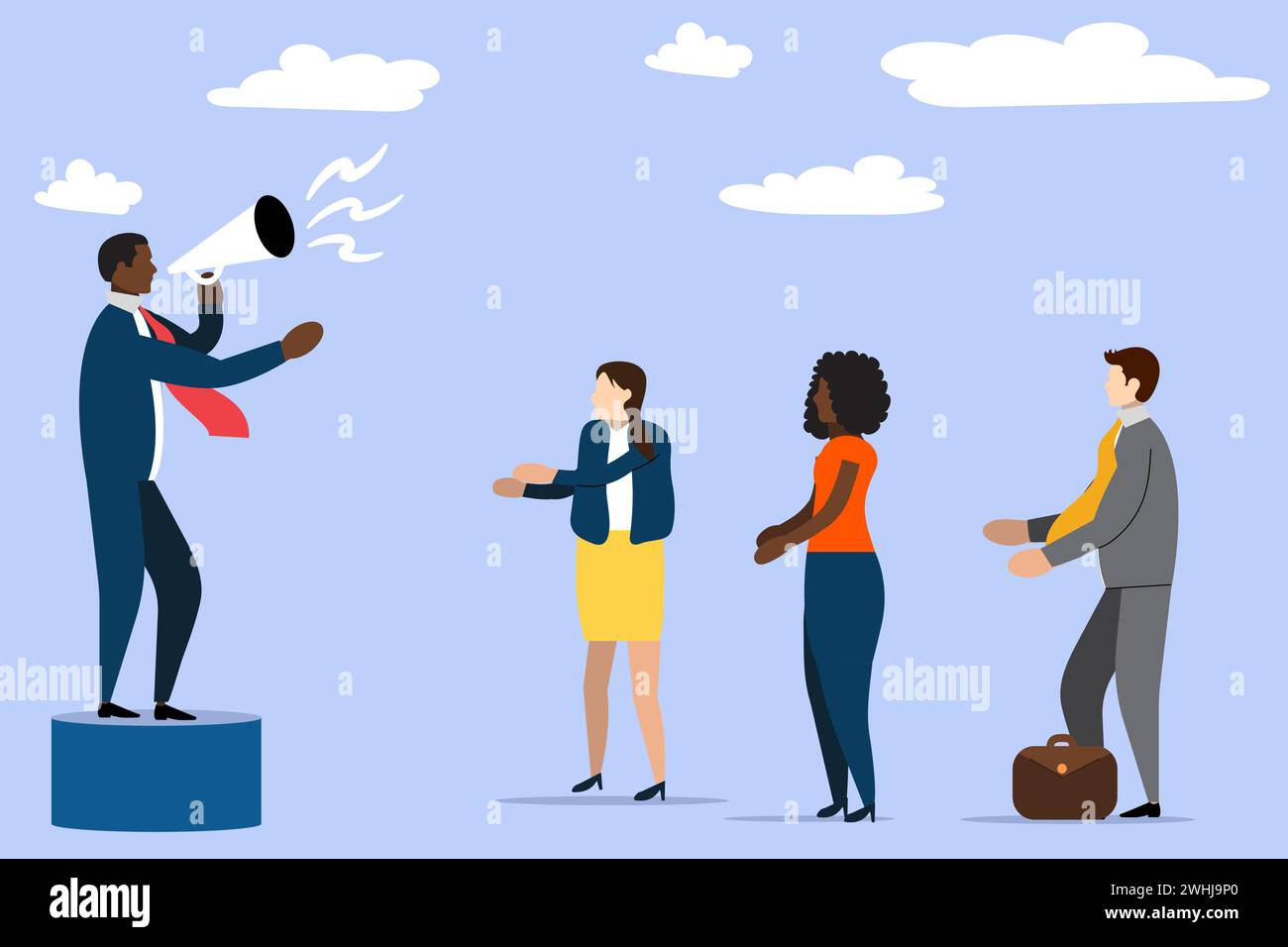 Leadership Concept, Manager leading team to achieve success, Motivation ...