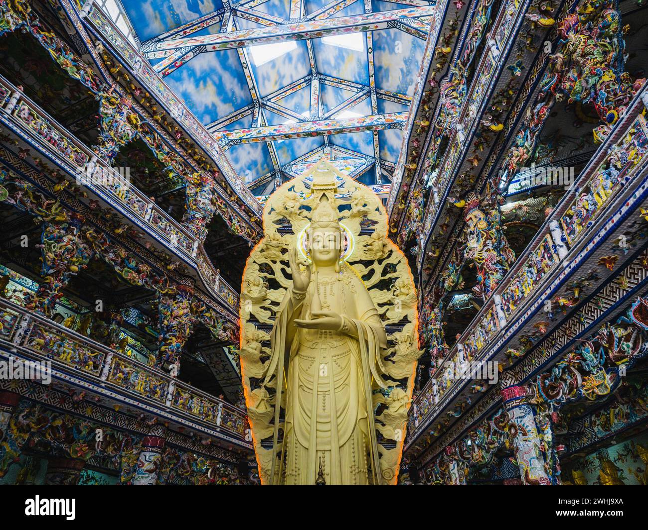Large Bodhisattva Statue Inside Of Linh Phuoc Pagoda In Da Lat City ...