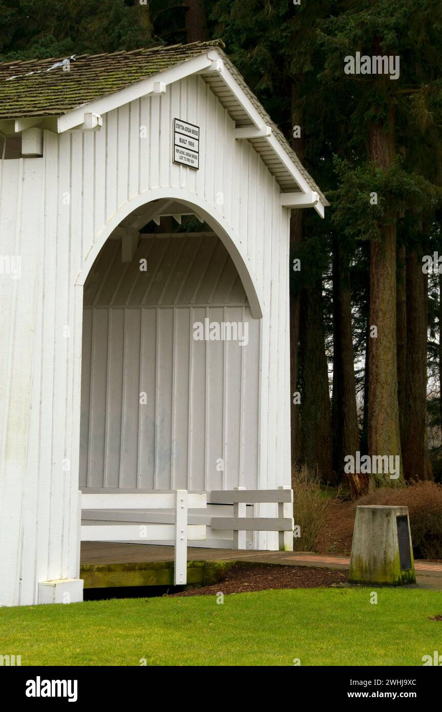 Stayton-Jordan Covered Bridge, Pioneer Park, Stayton, Oregon Stock ...