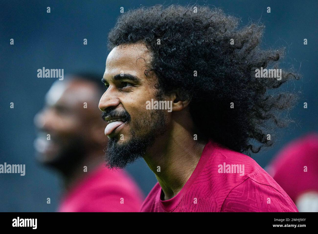 Qatar, Lusail, 10 February 2024 - Akram Afif of Qatar celebrates after ...