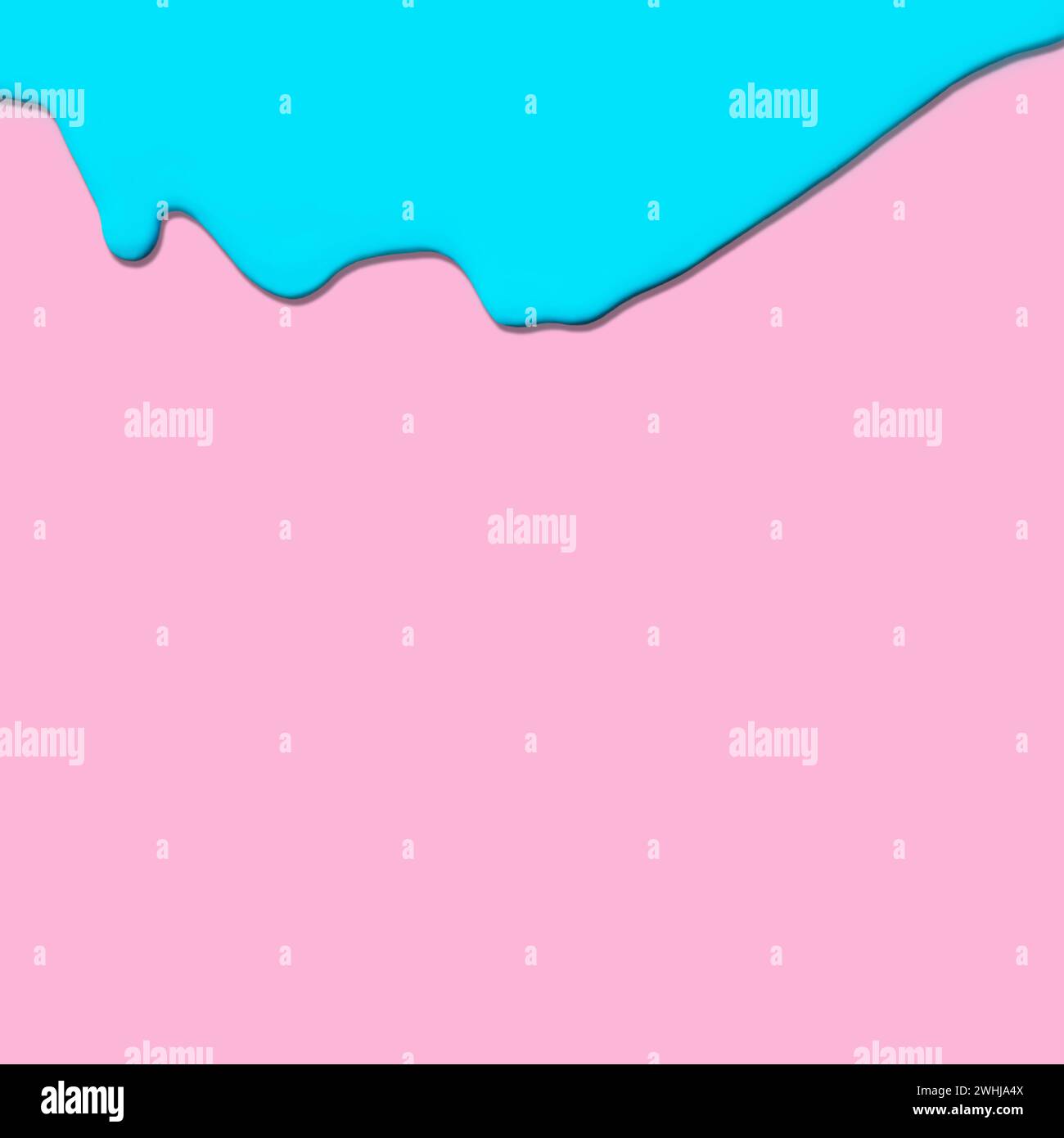 Pink background with dripping blue paint. Modern creative layout Stock ...