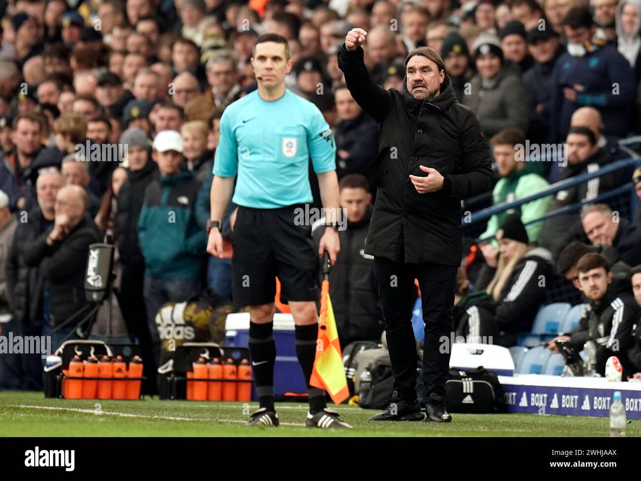 Leeds united manager daniel farke during the sky bet championship match ...