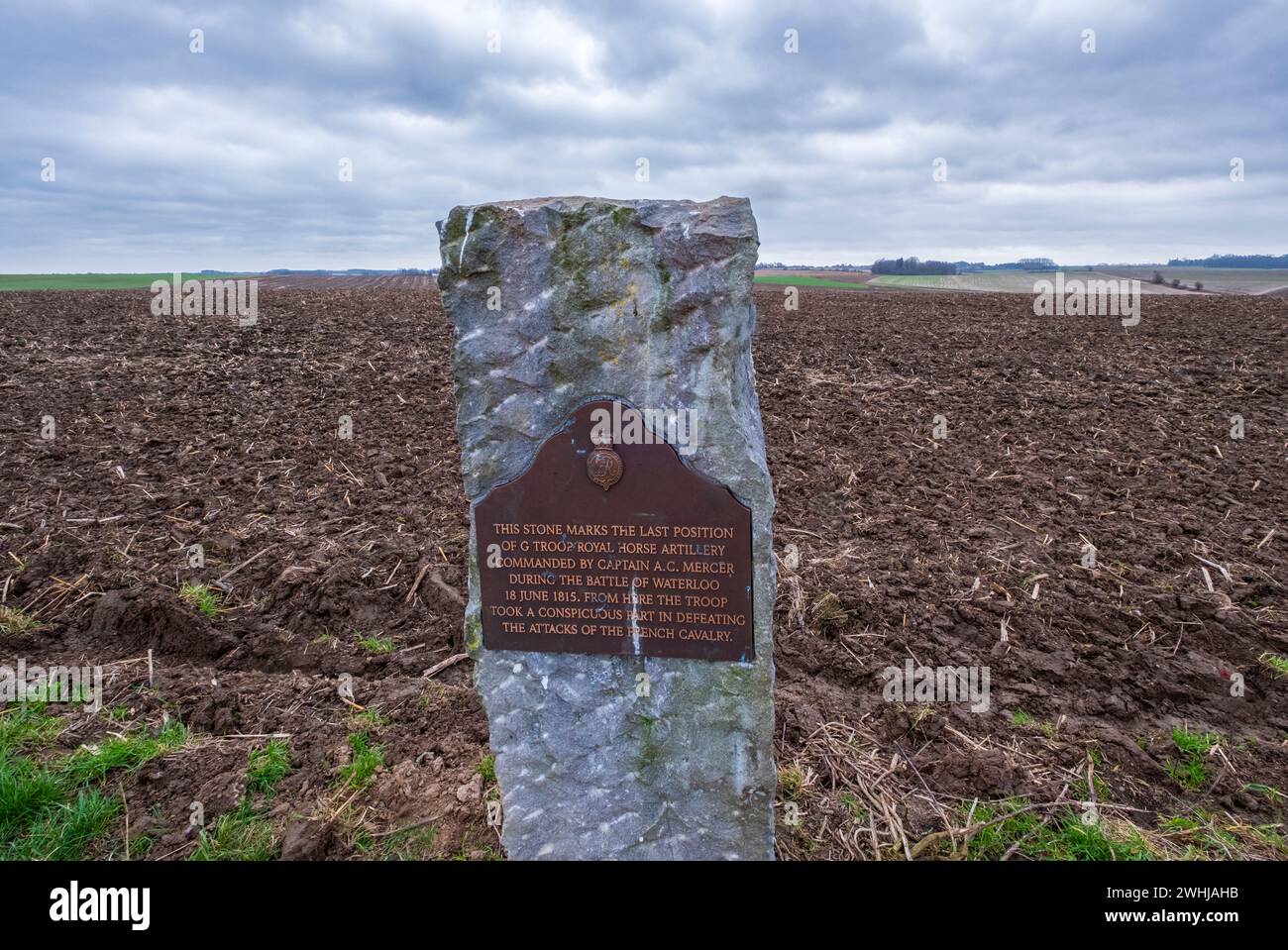 Monument of G Troop, Royal Horse Artillery, battlefield of Waterloo ...