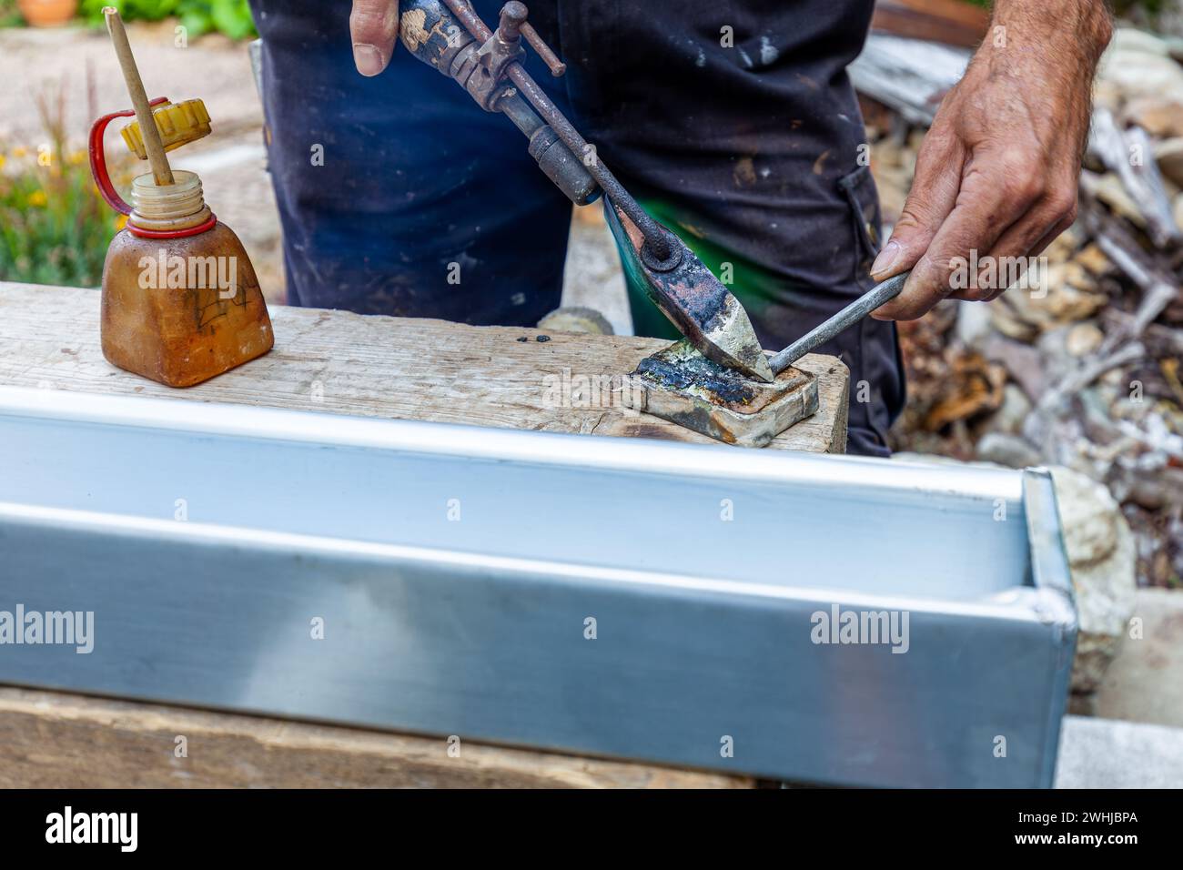 Pipe soldering process hi-res stock photography and images - Alamy