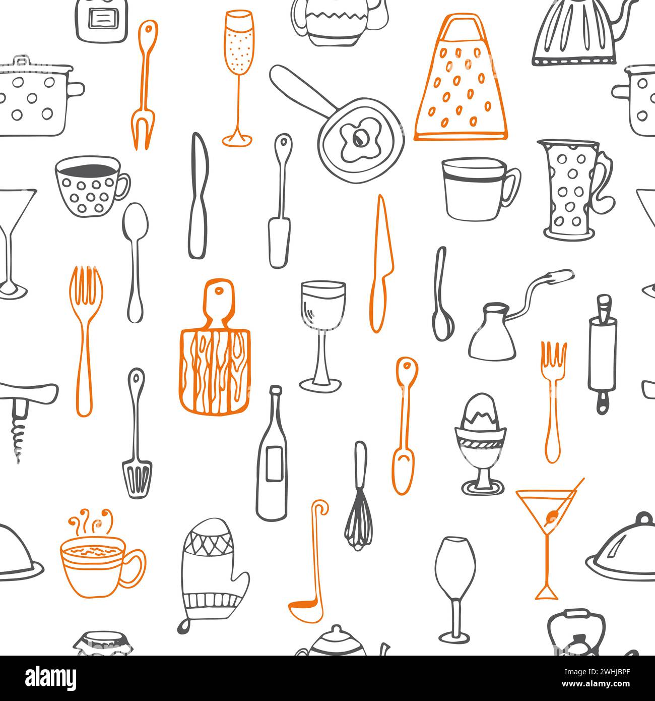 Kitchen pan seamless Stock Vector Images - Alamy