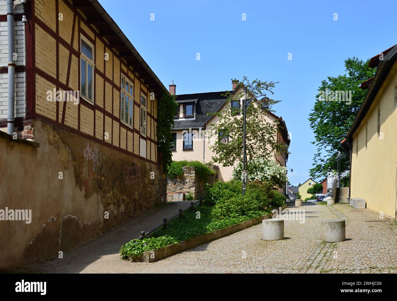 Historical Buildings in the Old Town of Saalfeld, Thuringia Stock Photo ...