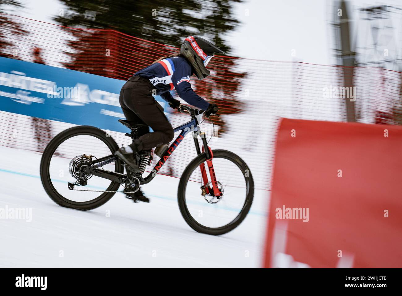 Morgane SUCH of France, 1st place in the Women Elite Super-G during the ...